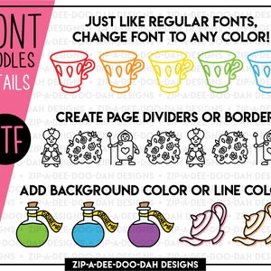 Alice in Wonderland Doodle Font zip-a-dee-doo-dah Designs - Etsy