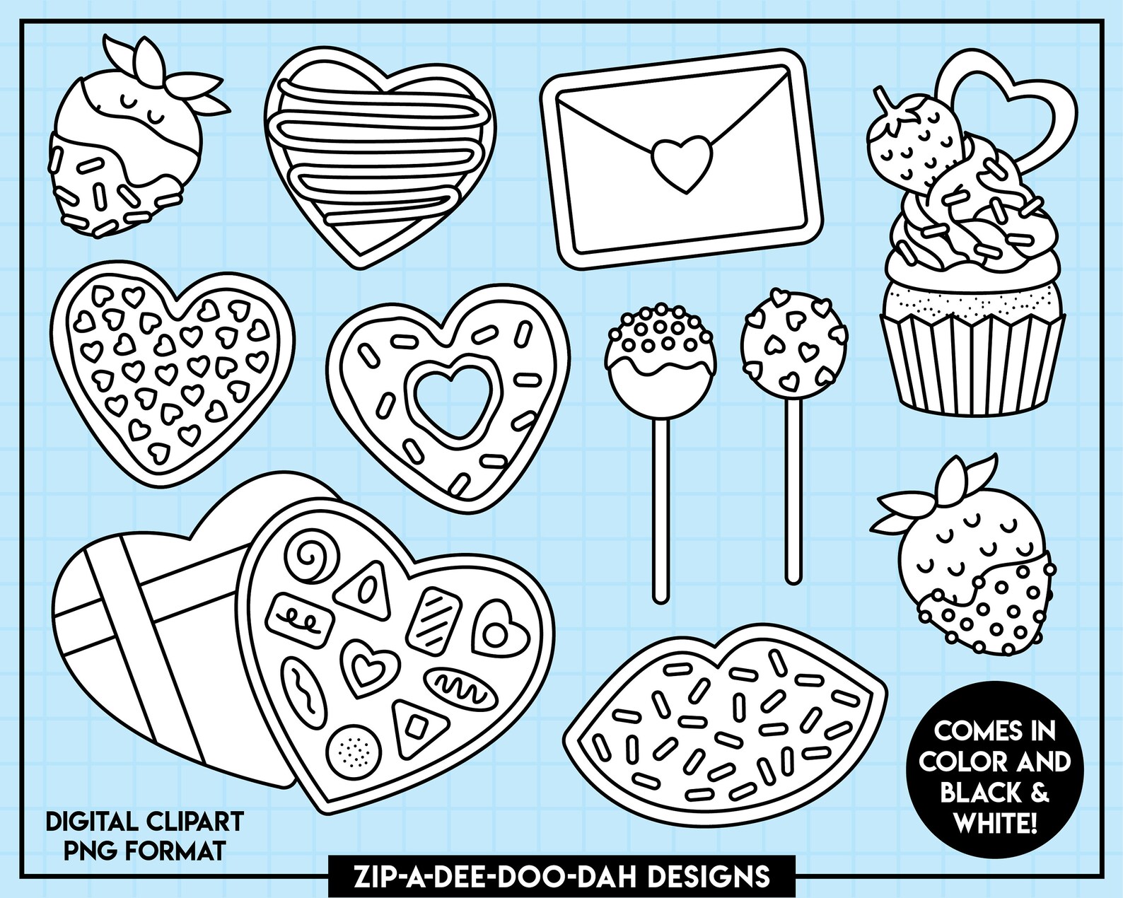Valentine's Day Sweet Treats Clipart Set - Etsy