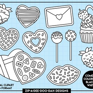 Valentine's Day Sweet Treats Clipart Set - Etsy