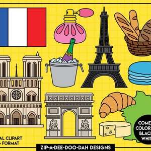 France Icons Clipart Set zip-a-dee-doo-dah Designs - Etsy