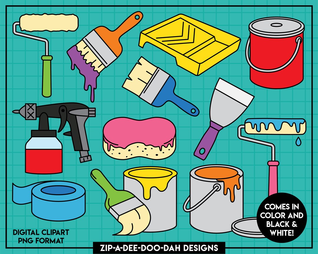 Painting Clipart Set zip-a-dee-doo-dah Designs - Etsy