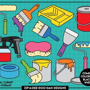Painting Clipart Set zip-a-dee-doo-dah Designs - Etsy