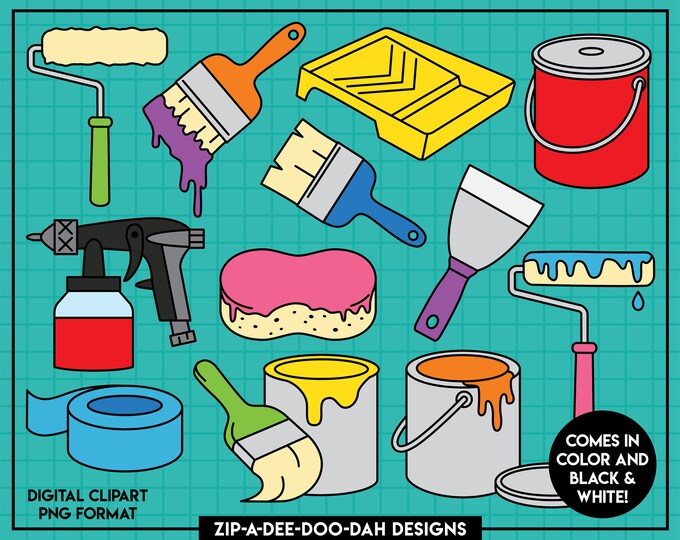 Painting Clipart Set zip-a-dee-doo-dah Designs - Etsy