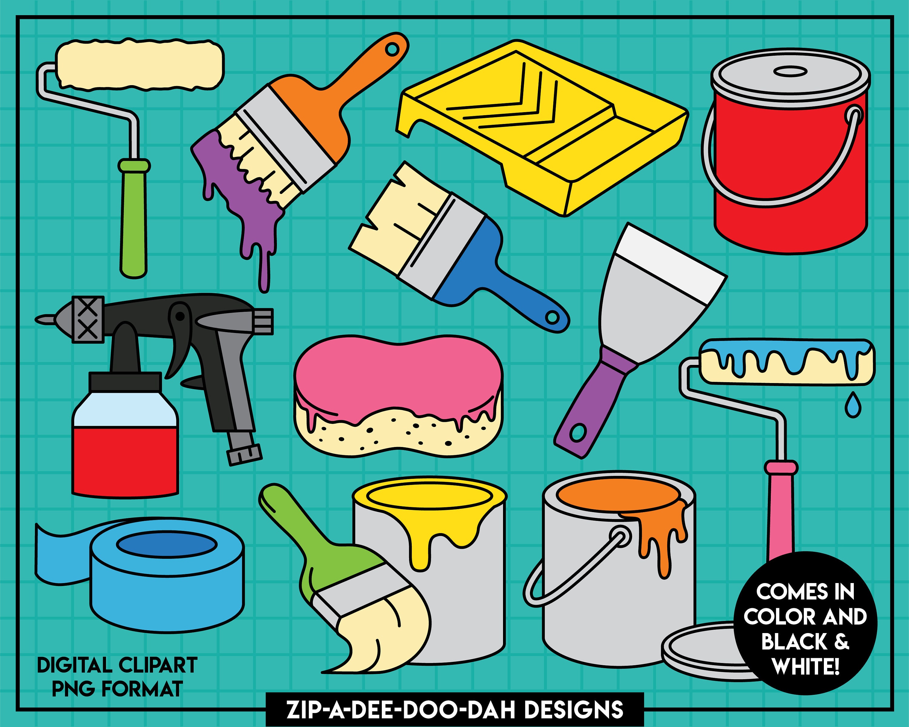 Painting Clipart Set zip-a-dee-doo-dah Designs - Etsy