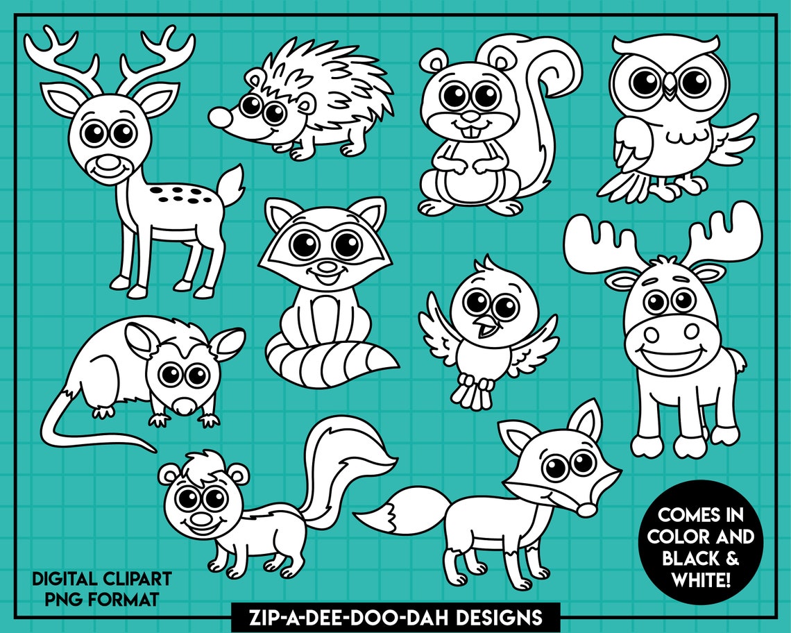Forest Animals Clipart Set zip-a-dee-doo-dah Designs - Etsy