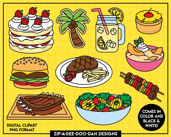 Summer Food Clipart Set zip-a-dee-doo-dah Designs | Etsy
