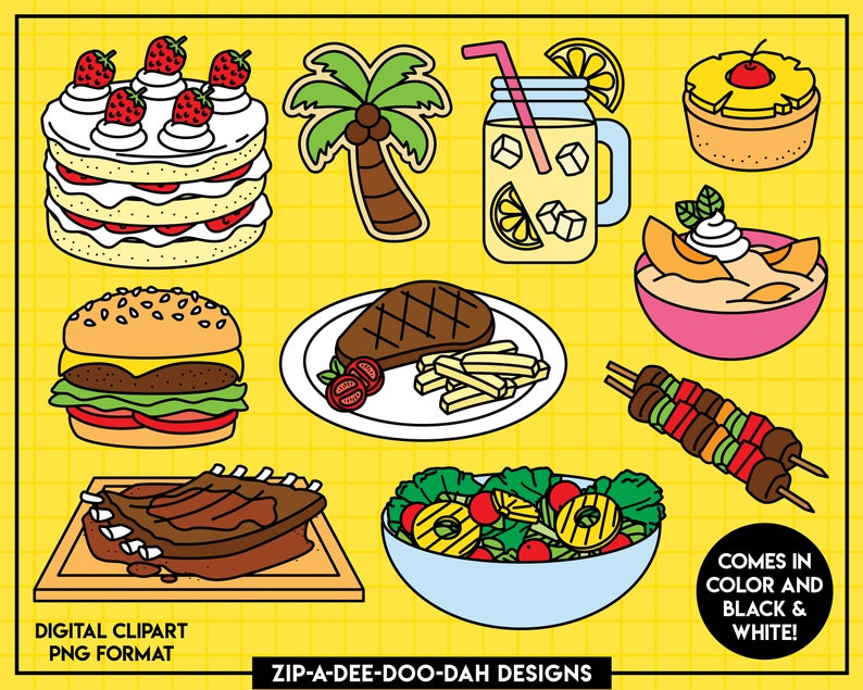 Summer Food Clipart Set zip-a-dee-doo-dah Designs - Etsy