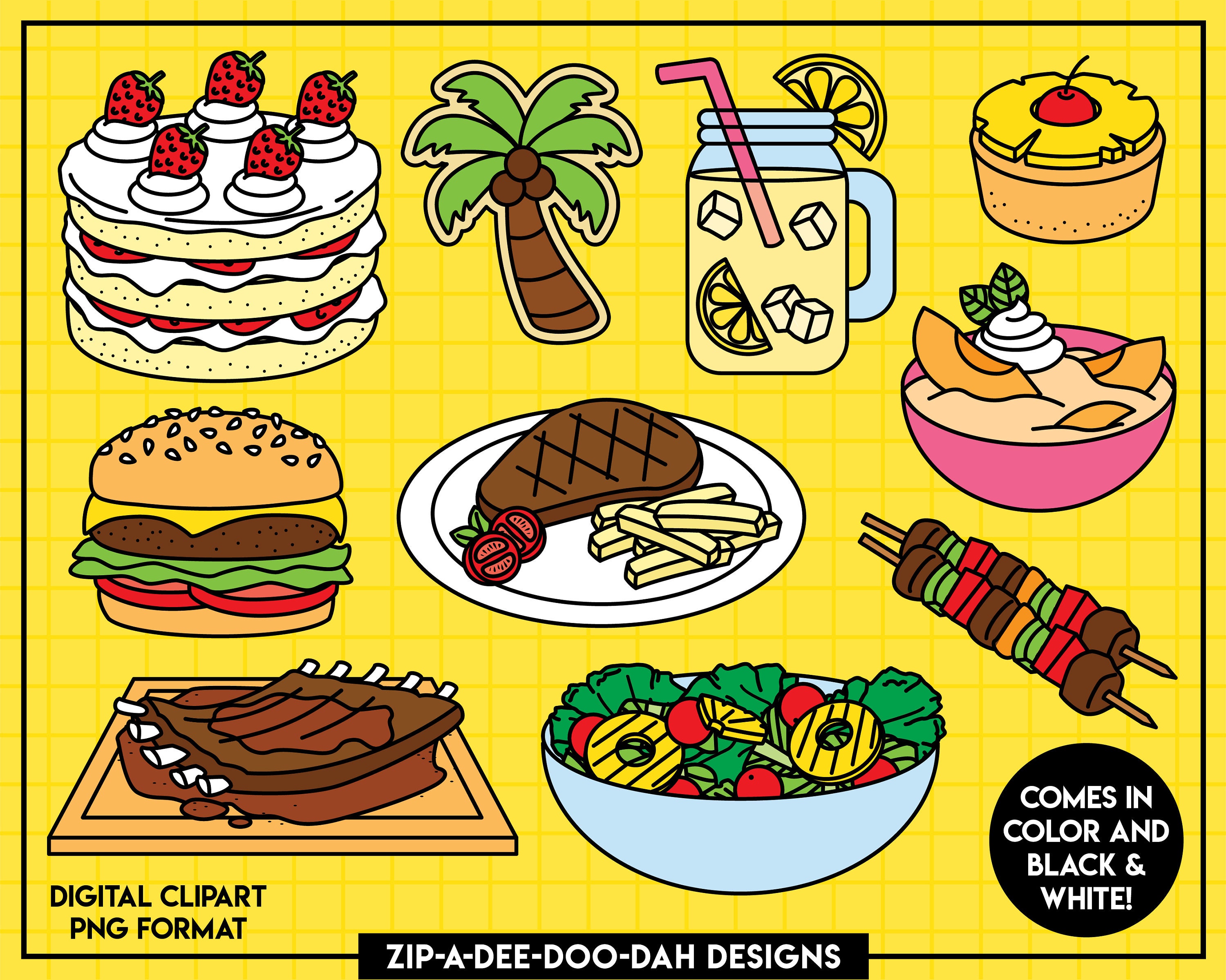 Summer Food Clipart Set zip-a-dee-doo-dah Designs - Etsy