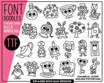 Beauty and the Beast Doodle Font zip-a-dee-doo-dah Designs | Etsy