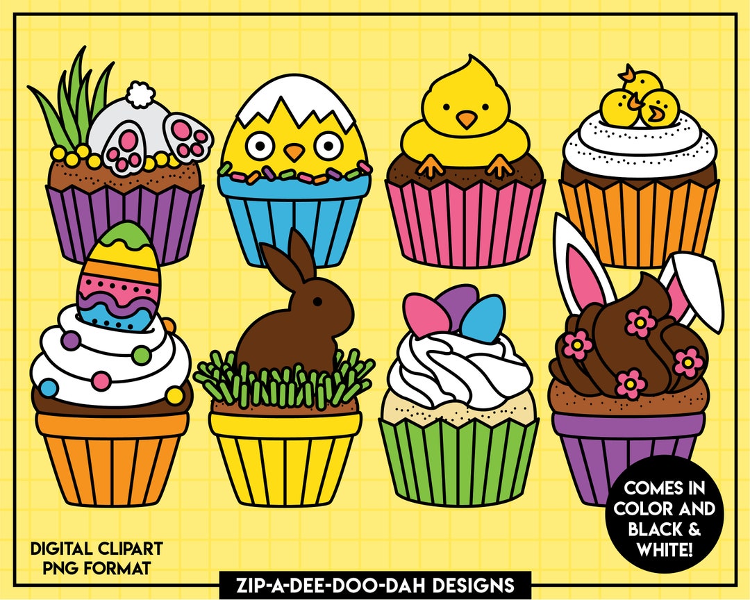 Easter Cupcakes Clipart Set zip-a-dee-doo-dah Designs - Etsy