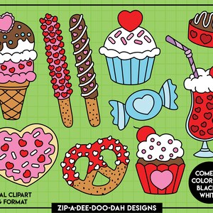 Valentine's Day Treats Clipart Set zip-a-dee-doo-dah - Etsy