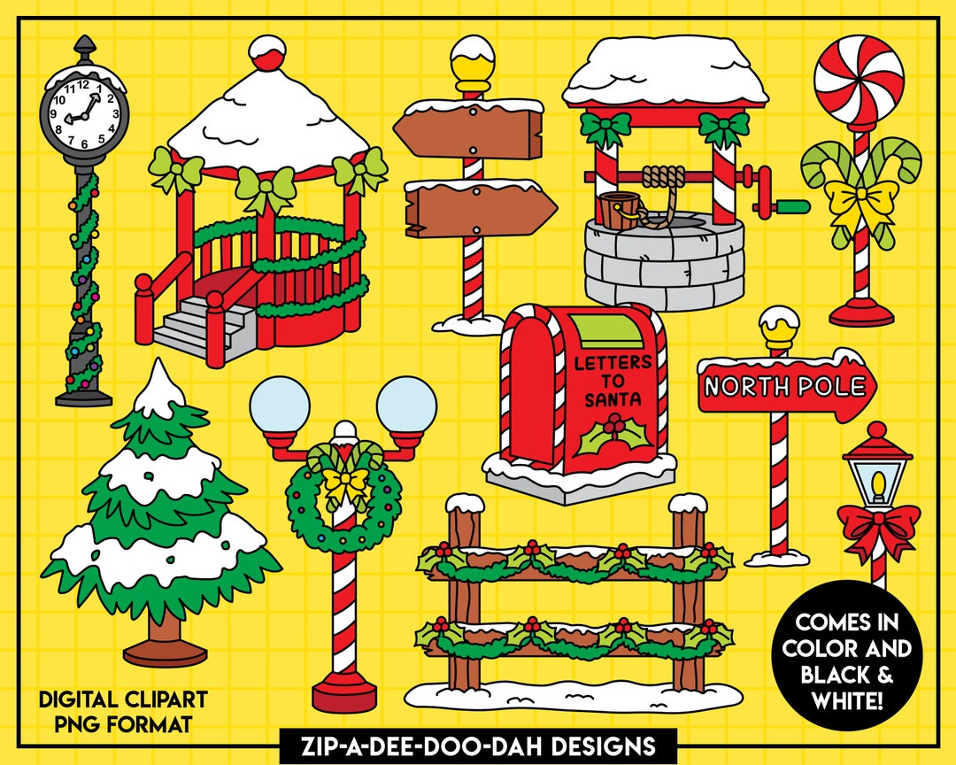 Christmas Village Clipart Set zip-a-dee-doo-dah Designs - Etsy