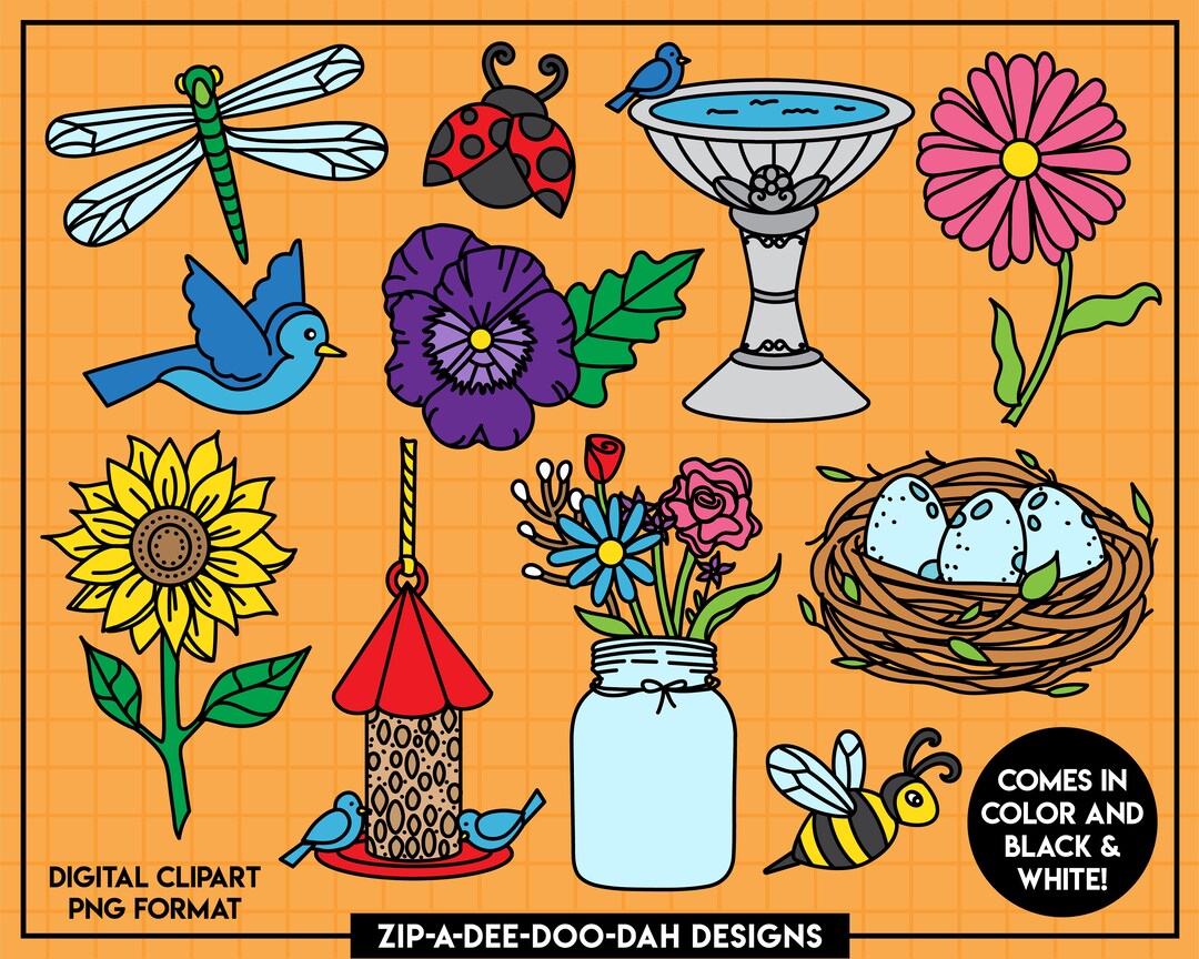 Spring Nature Clipart Set zip-a-dee-doo-dah Designs - Etsy
