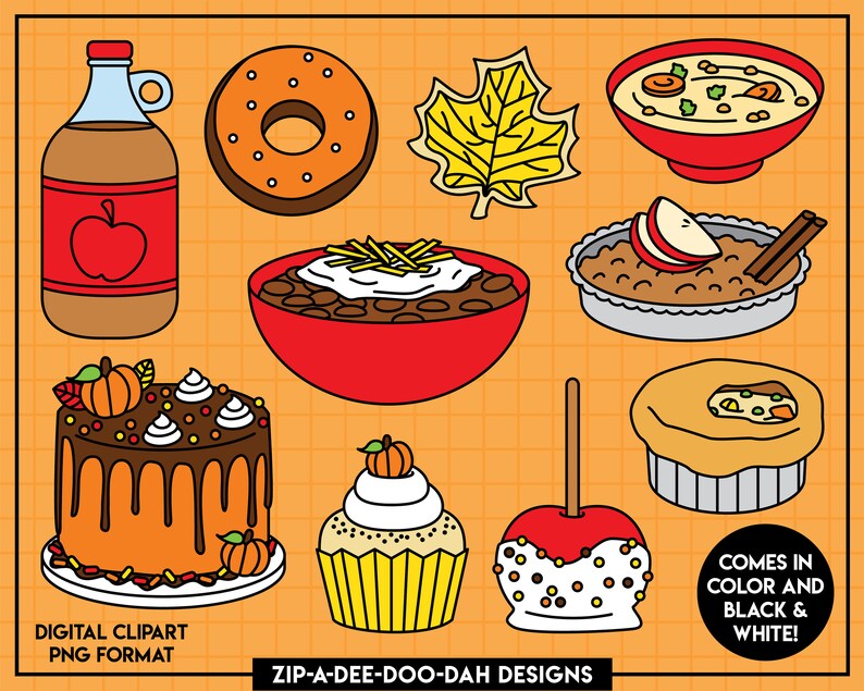 Fall Food Clipart Set zip-a-dee-doo-dah Designs - Etsy