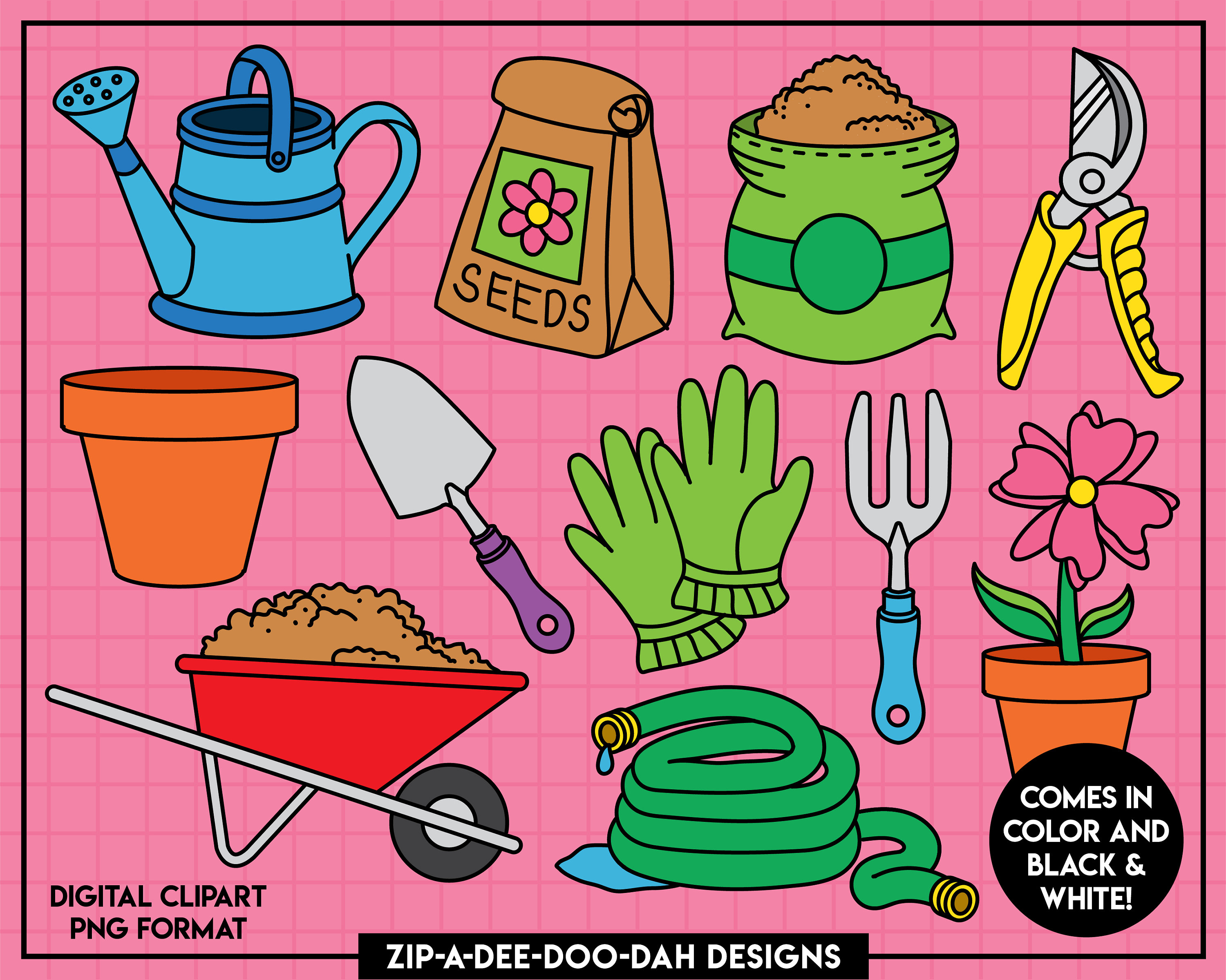 Spring Garden Clipart Set Zip-A-Dee-Doo-Dah Designs | Etsy