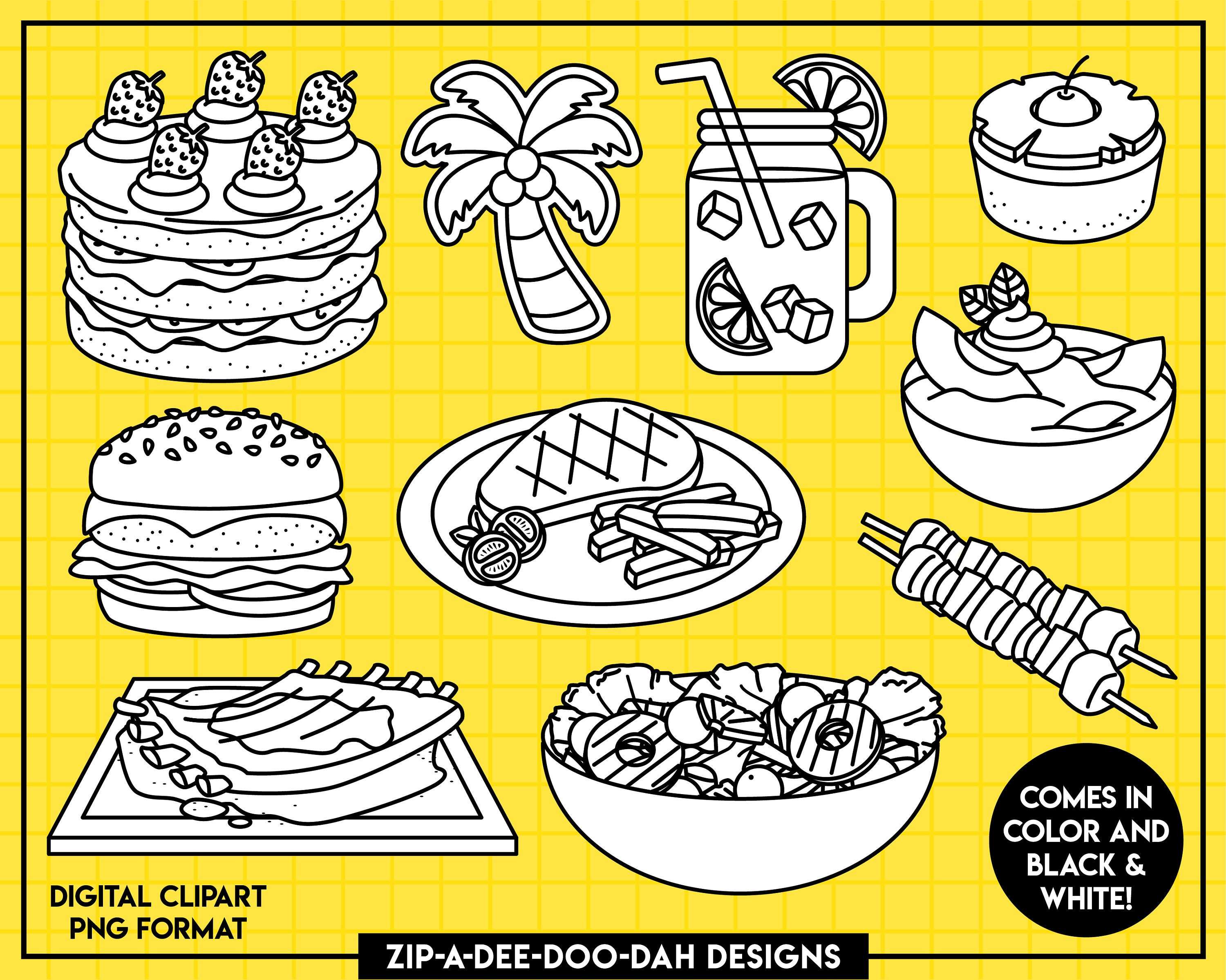 Summer Food Clipart Set zip-a-dee-doo-dah Designs - Etsy