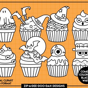 Halloween Cupcakes Clipart Set zip-a-dee-doo-dah Designs - Etsy