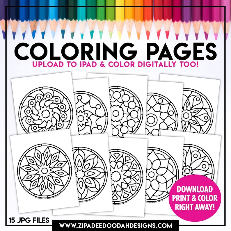 Printable Mandala Coloring Pages zip-a-dee-doo-dah Designs - Etsy
