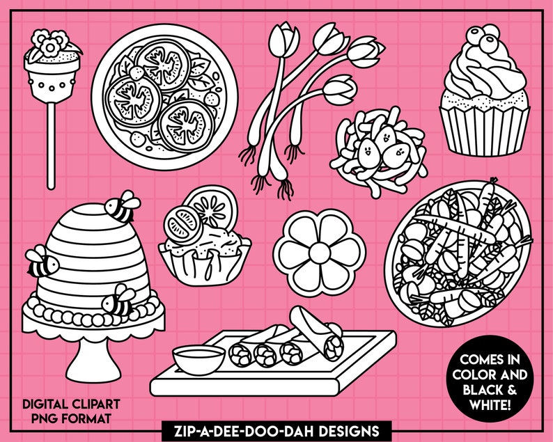 Spring Food Clipart Set zip-a-dee-doo-dah Designs - Etsy