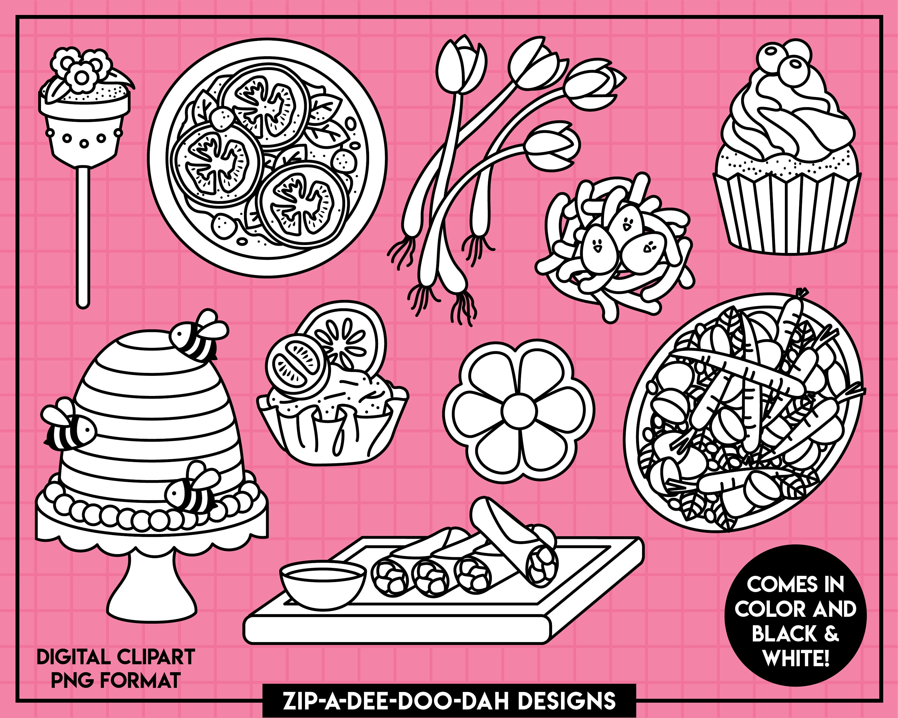 Spring Food Clipart Set zip-a-dee-doo-dah Designs - Etsy