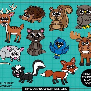 Forest Animals Clipart Set zip-a-dee-doo-dah Designs - Etsy