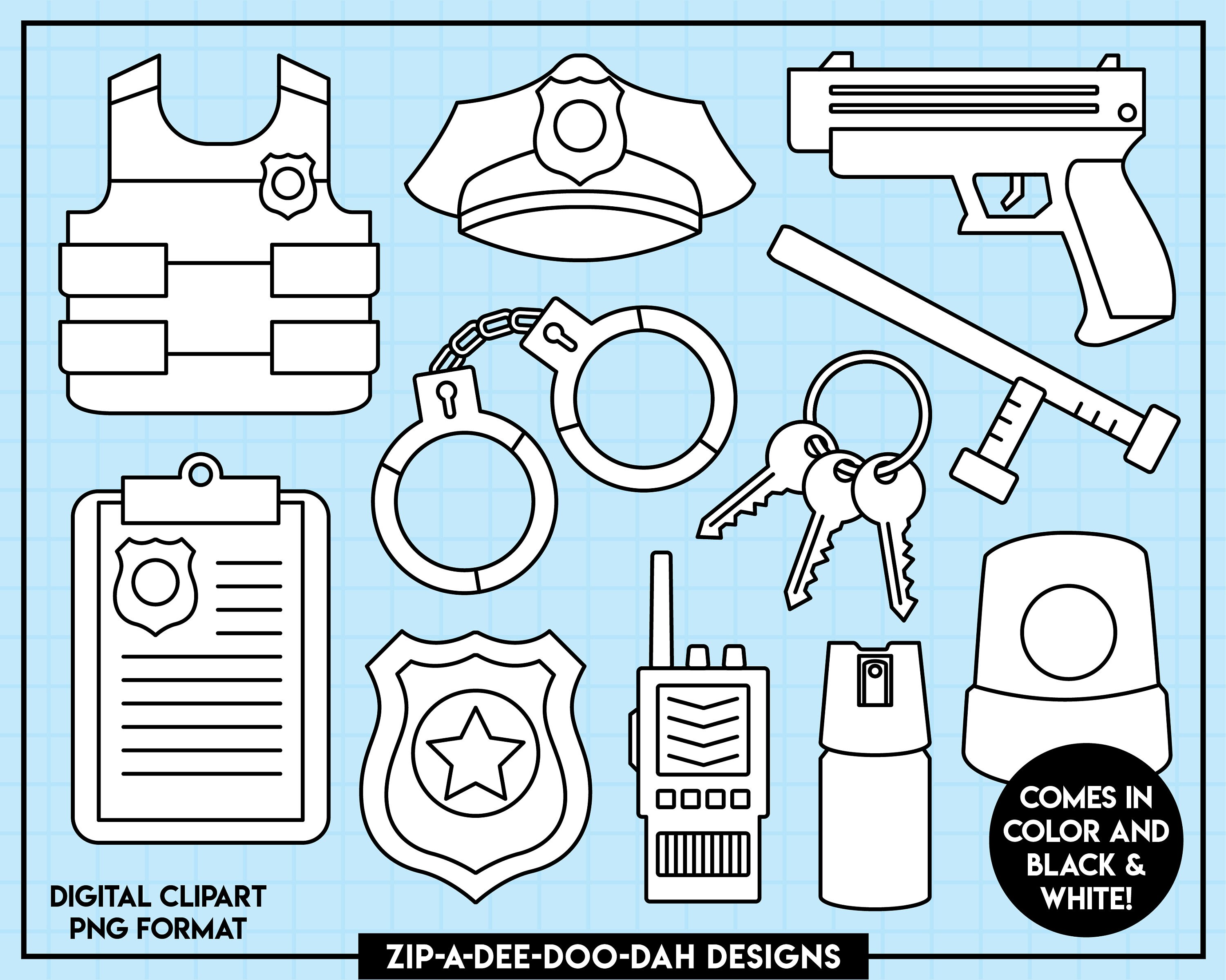 Police Clipart Set zip-a-dee-doo-dah Designs - Etsy