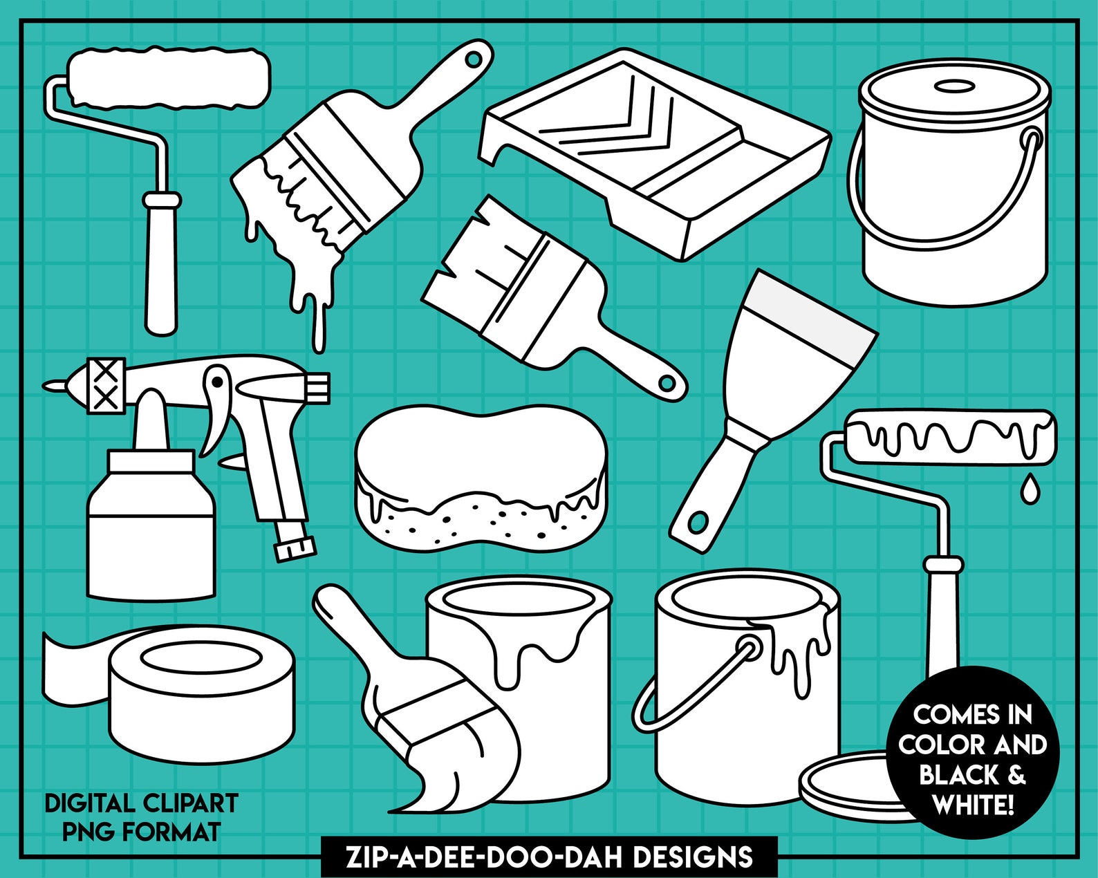Painting Clipart Set zip-a-dee-doo-dah Designs - Etsy