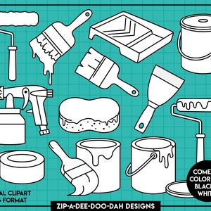 Painting Clipart Set zip-a-dee-doo-dah Designs - Etsy