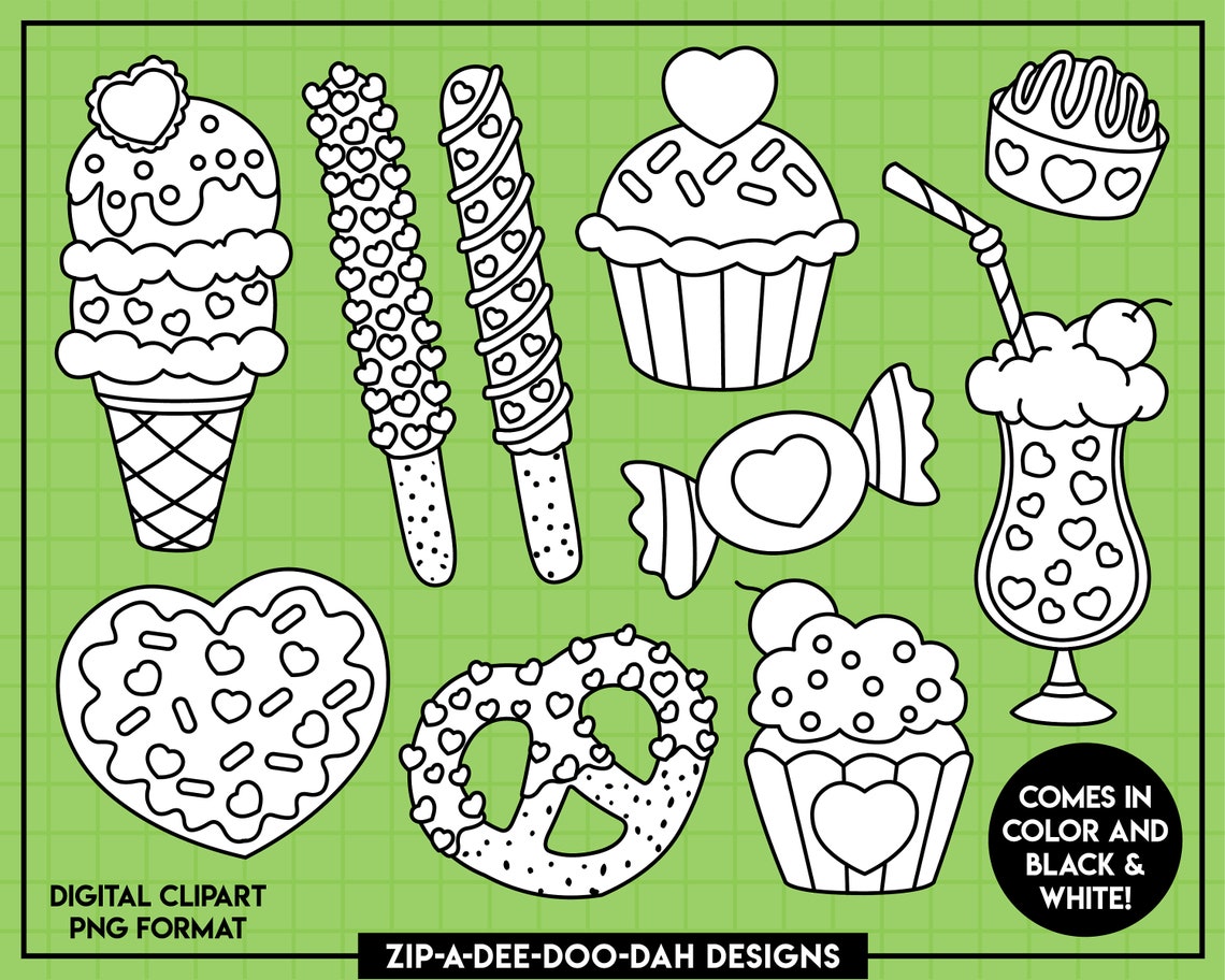 Valentine's Day Treats Clipart Set zip-a-dee-doo-dah - Etsy