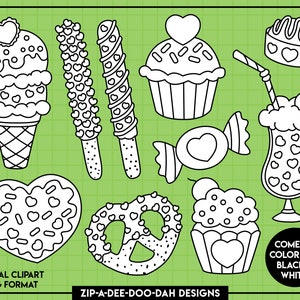 Valentine's Day Treats Clipart Set zip-a-dee-doo-dah - Etsy
