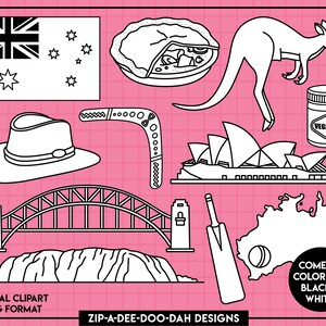 Australia Icons Clipart Set zip-a-dee-doo-dah Designs - Etsy