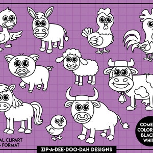 Farm Animals Clipart Set zip-a-dee-doo-dah Designs - Etsy