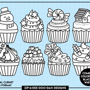 Winter Cupcakes Clipart Set zip-a-dee-doo-dah (Instant Download) - Etsy