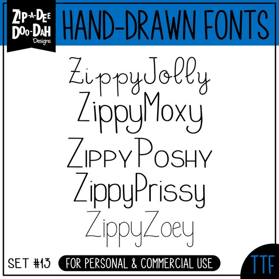 Zip-a-dee-doo-dah Designs Font Collection 13 Includes | Etsy