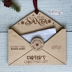 Letter to Santa Personalized Ornament, Christmas List Keepsake, Dear ...