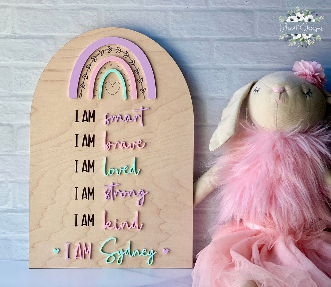 Personalized Affirmation Boards, Boho Rainbow Decor, Acrylic ...
