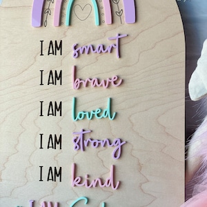 Personalized Affirmation Boards, Boho Rainbow Decor, Acrylic ...