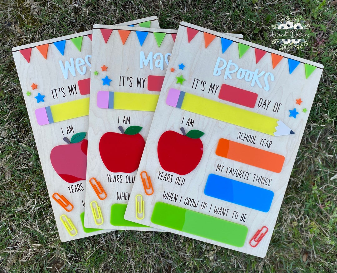 Personalized All About Me School Photo Boards, First Day of School Dry ...