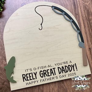 Father’s Day Handprint Fishing Sign, Reely Great Daddy, Reel Great Dad ...