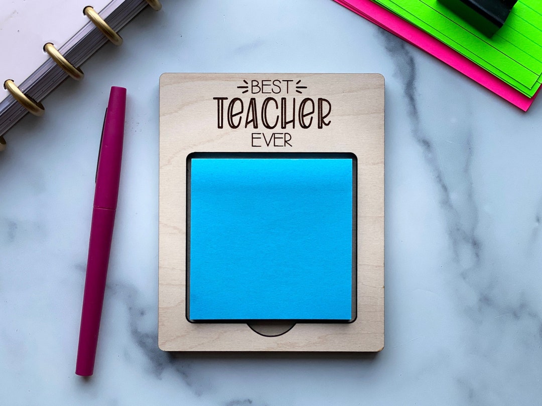 Best Teacher Ever Sticky Note Holder, Teacher Appreciation Gifts ...