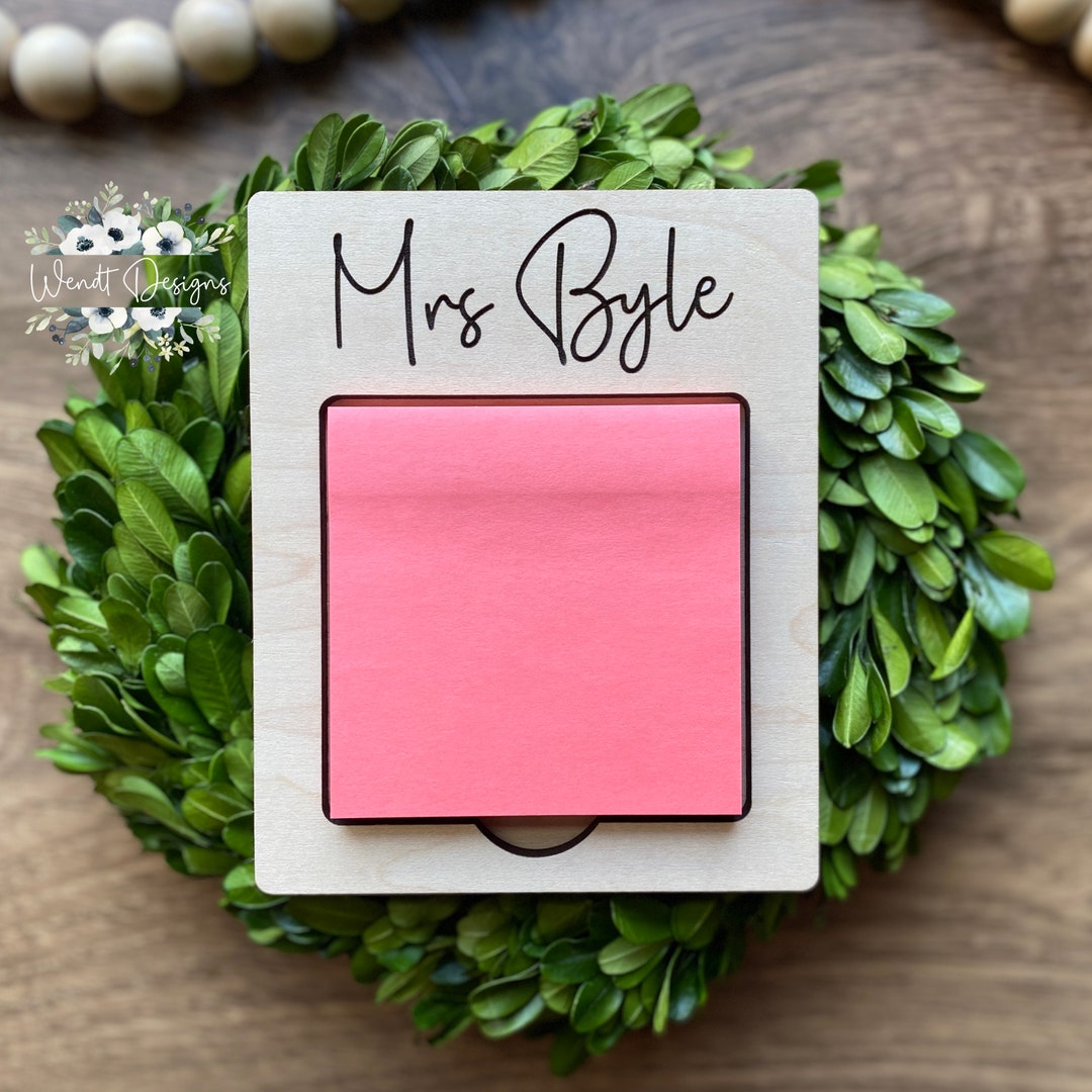 Engraved Sticky Note Holder, Personalized Sticky Note Holder, Teacher ...