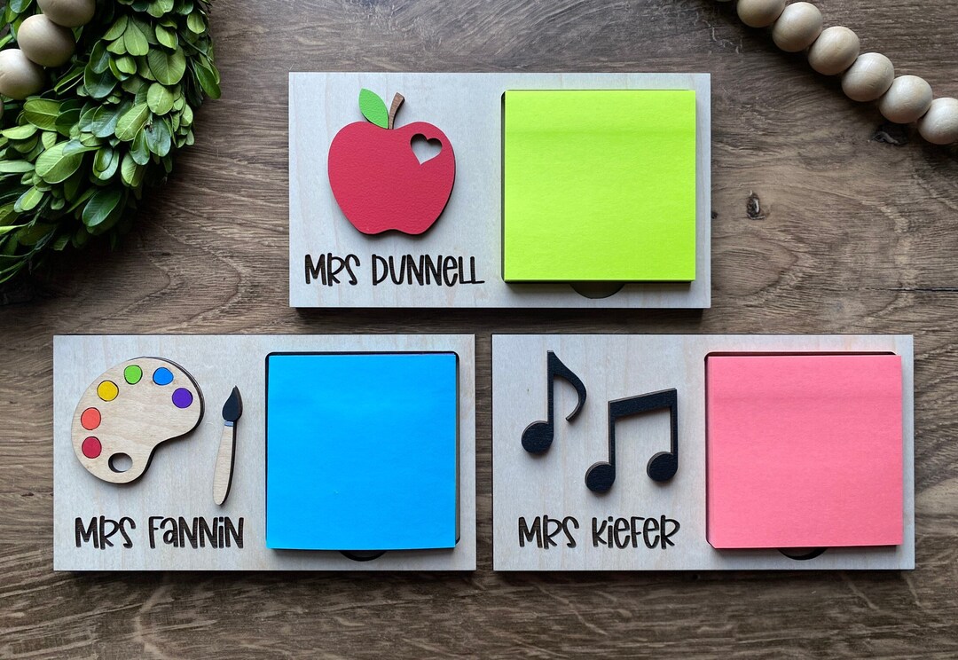 Teacher Sticky Note Holders, Personalized Sticky Note Holder, Teacher ...