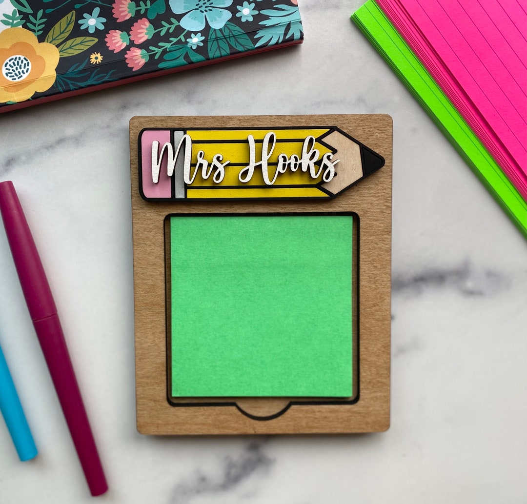 Teacher Sticky Note Holder, Personalized Sticky Note Holder, Teacher ...