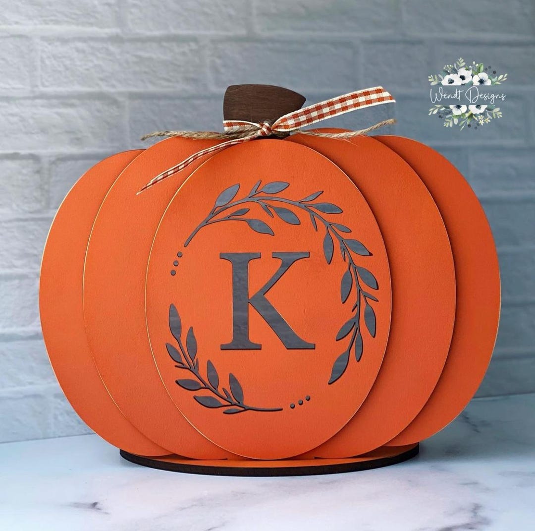 Monogrammed Pumpkin Luminary, Fall Decor, Pumpkin Decor, Personalized ...