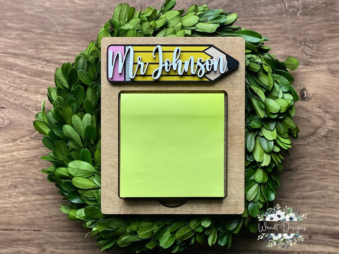 Teacher Sticky Note Holder, Personalized Sticky Note Holder, Teacher ...