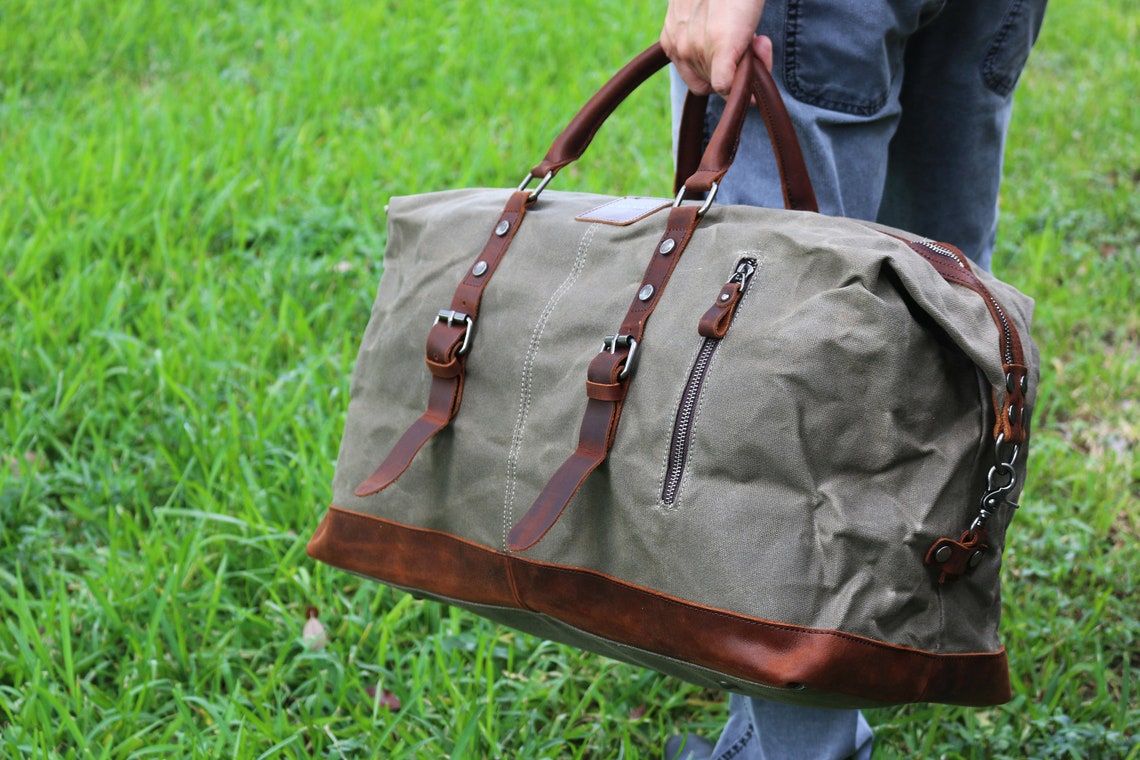 Classic Western - Waxed Canvas Weekender Bag - Duffel Bag - Travel ...