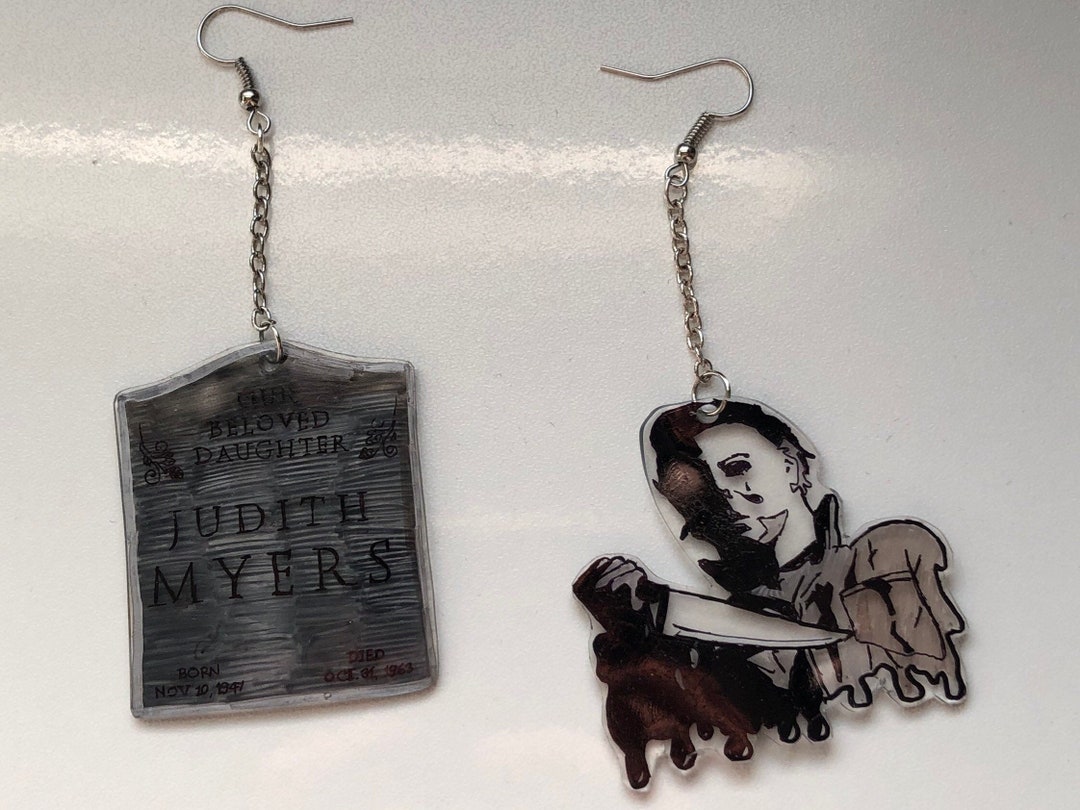 Michael Myers & Judith Tombstone Halloween Themed Earrings - Etsy