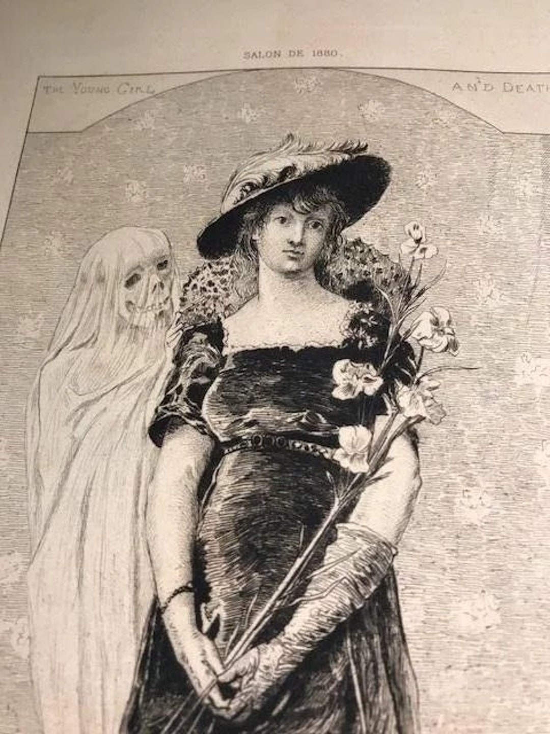 Sarah Bernhardt French Etching the Young Girl and Death Signed 1880 - Etsy