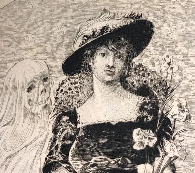 Sarah Bernhardt French Etching the Young Girl and Death Signed 1880 - Etsy