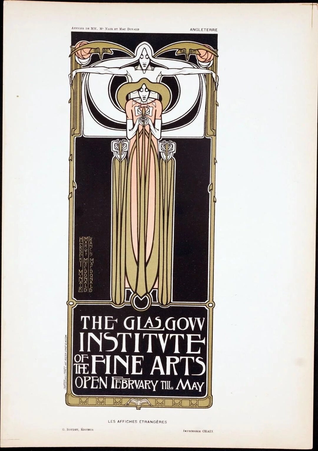Original Antique Rare French Lithograph Les Affiches Etrangeres Glasgow ...